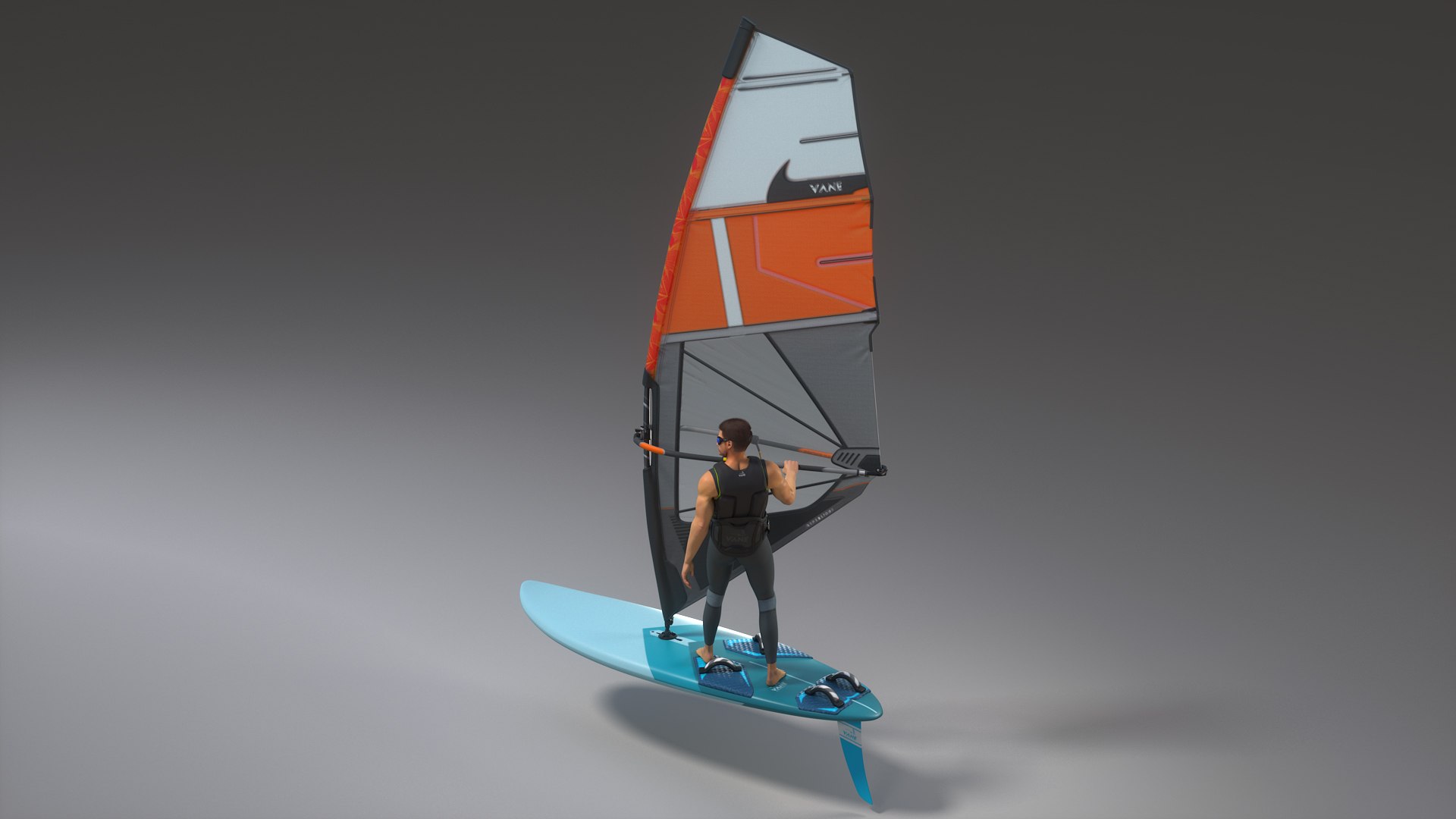 3D Male Windsurfer Animated HQ - TurboSquid 2075116