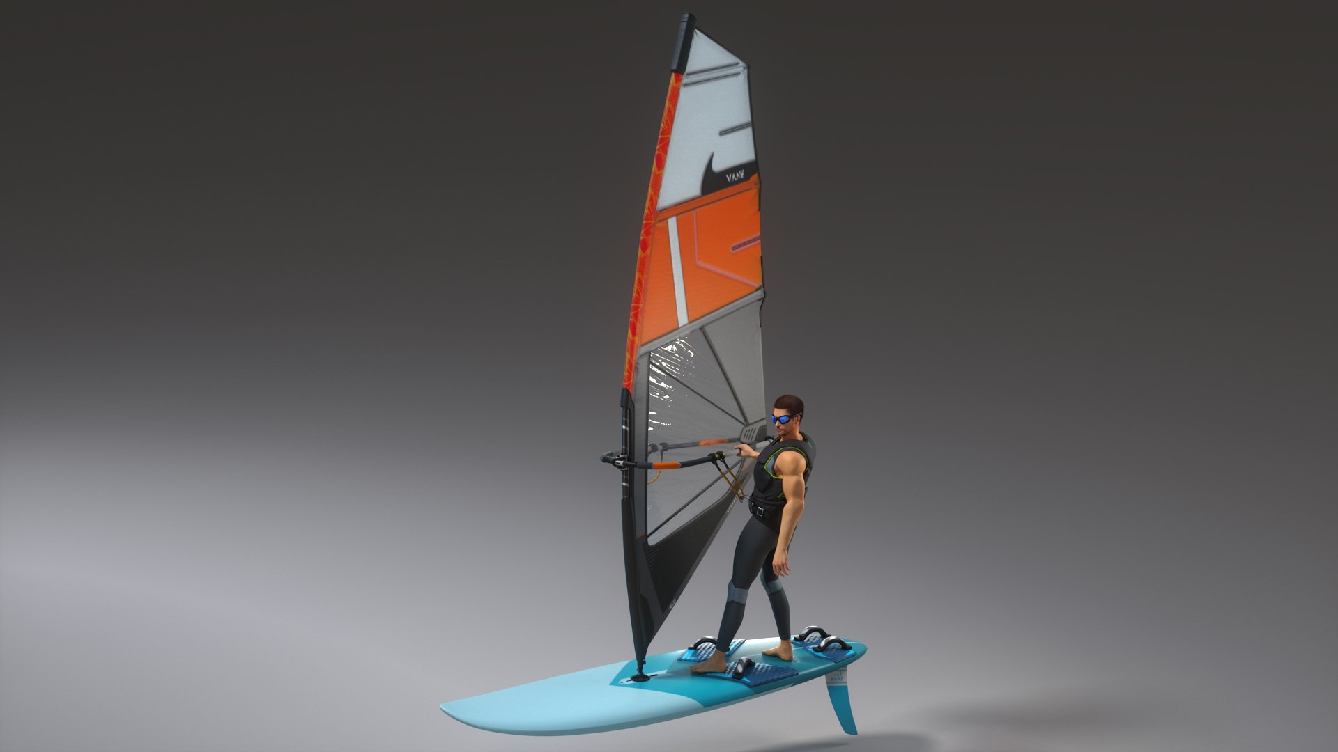 3D Male Windsurfer Animated HQ - TurboSquid 2075116