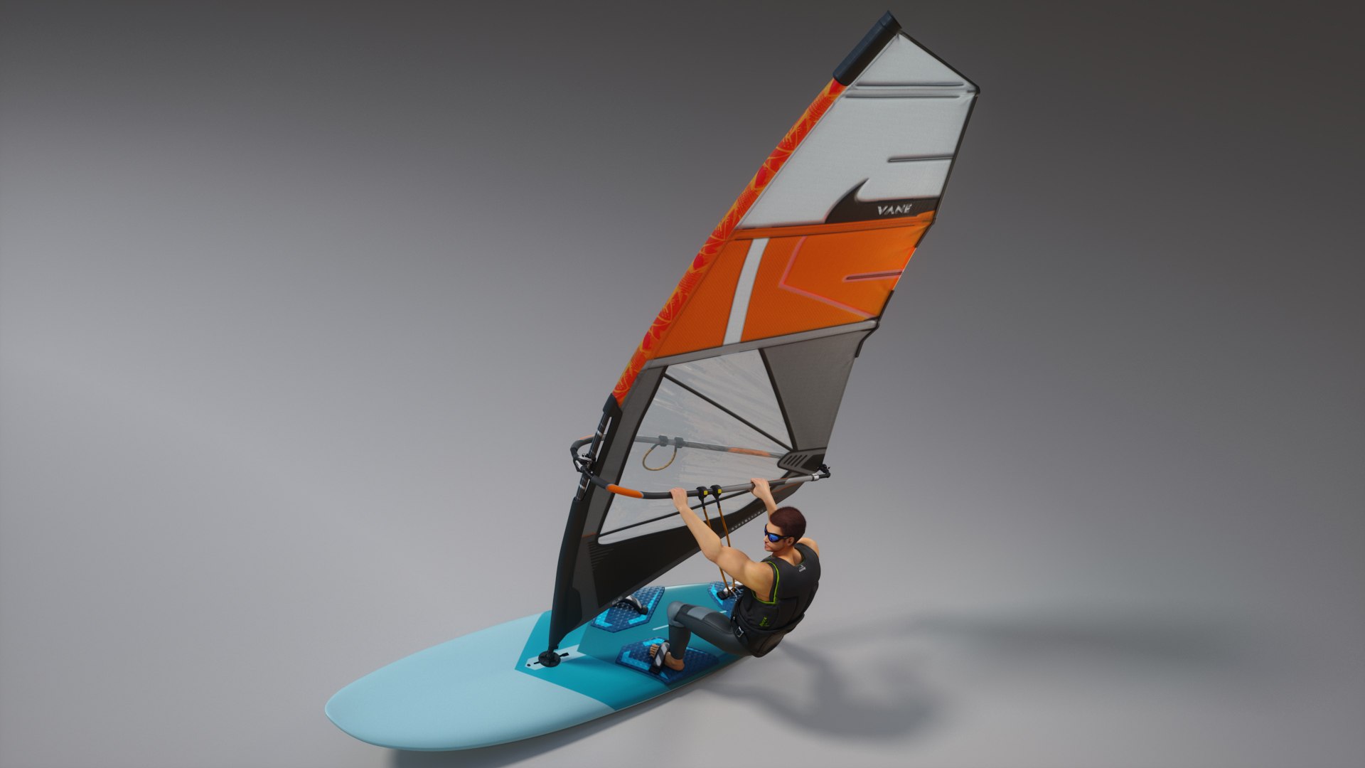 modelo 3d Male Windsurfer Animated HQ - TurboSquid 2075116