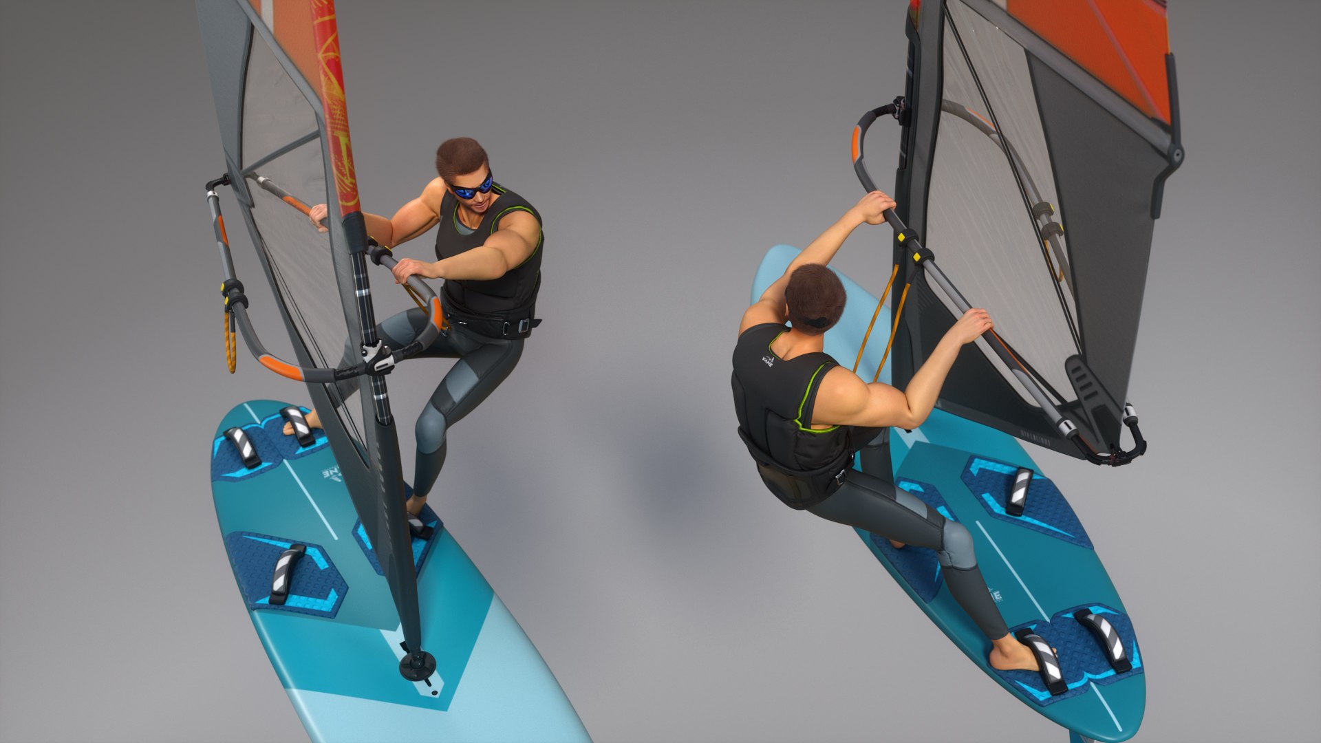3D Male Windsurfer Animated HQ - TurboSquid 2075116