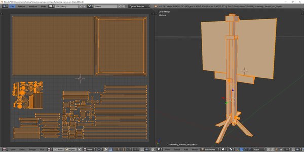 3d drawing canvas tripod model