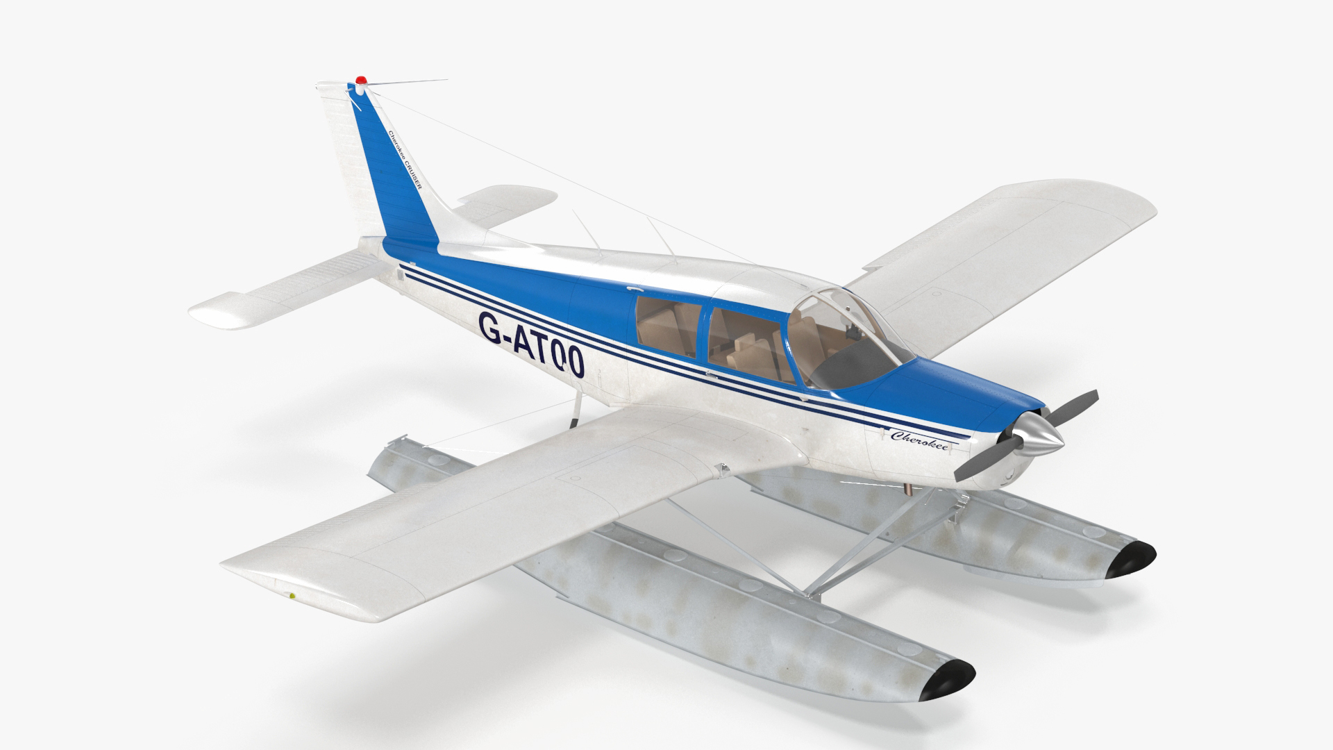 3D Personal Seaplane Aircraft Piper PA-28 Cherokee Rigged Model ...