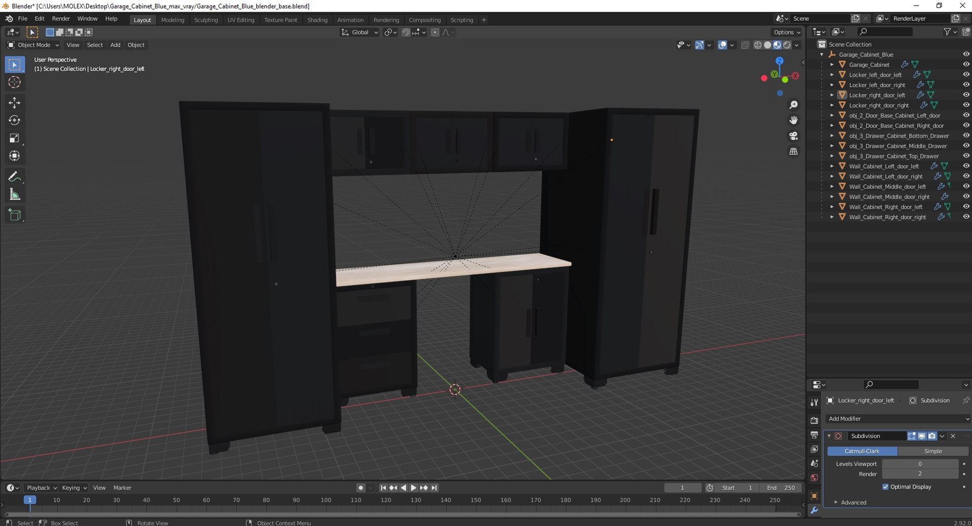 Garage Cabinet Blue 3D Model - TurboSquid 2211809