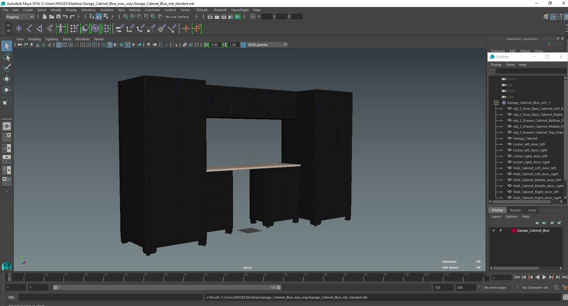 Garage Cabinet Blue 3D Model - TurboSquid 2211809