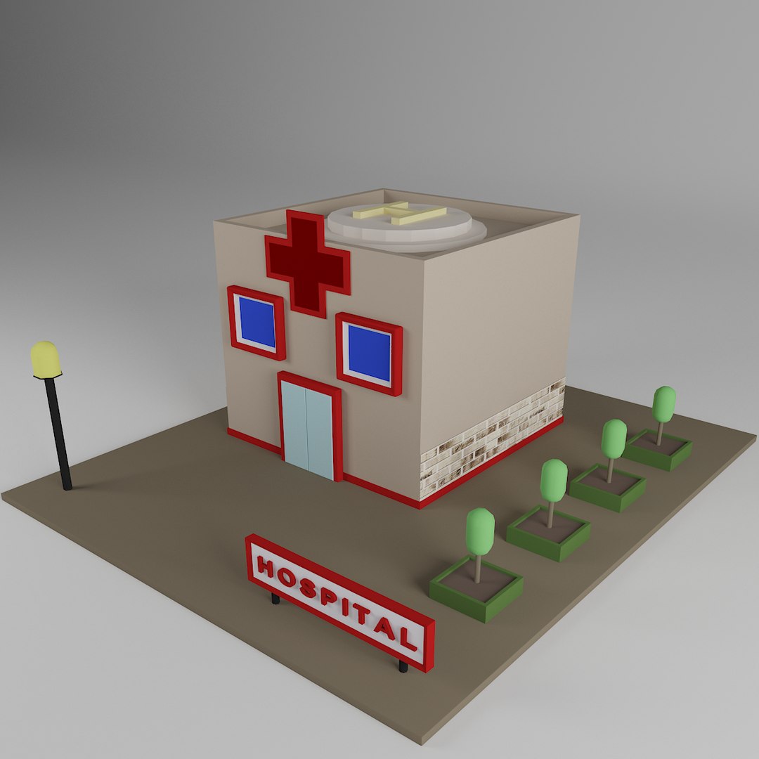 LOW POLY HOSPITAL Model - TurboSquid 1953778