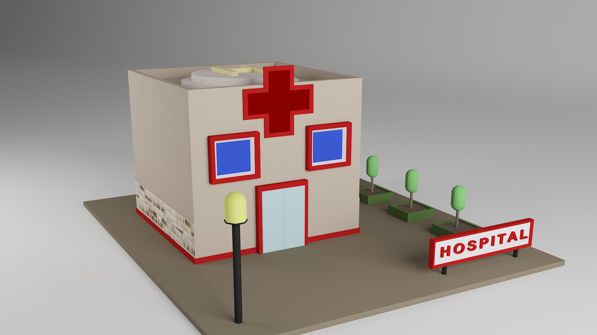 LOW POLY HOSPITAL Model - TurboSquid 1953778