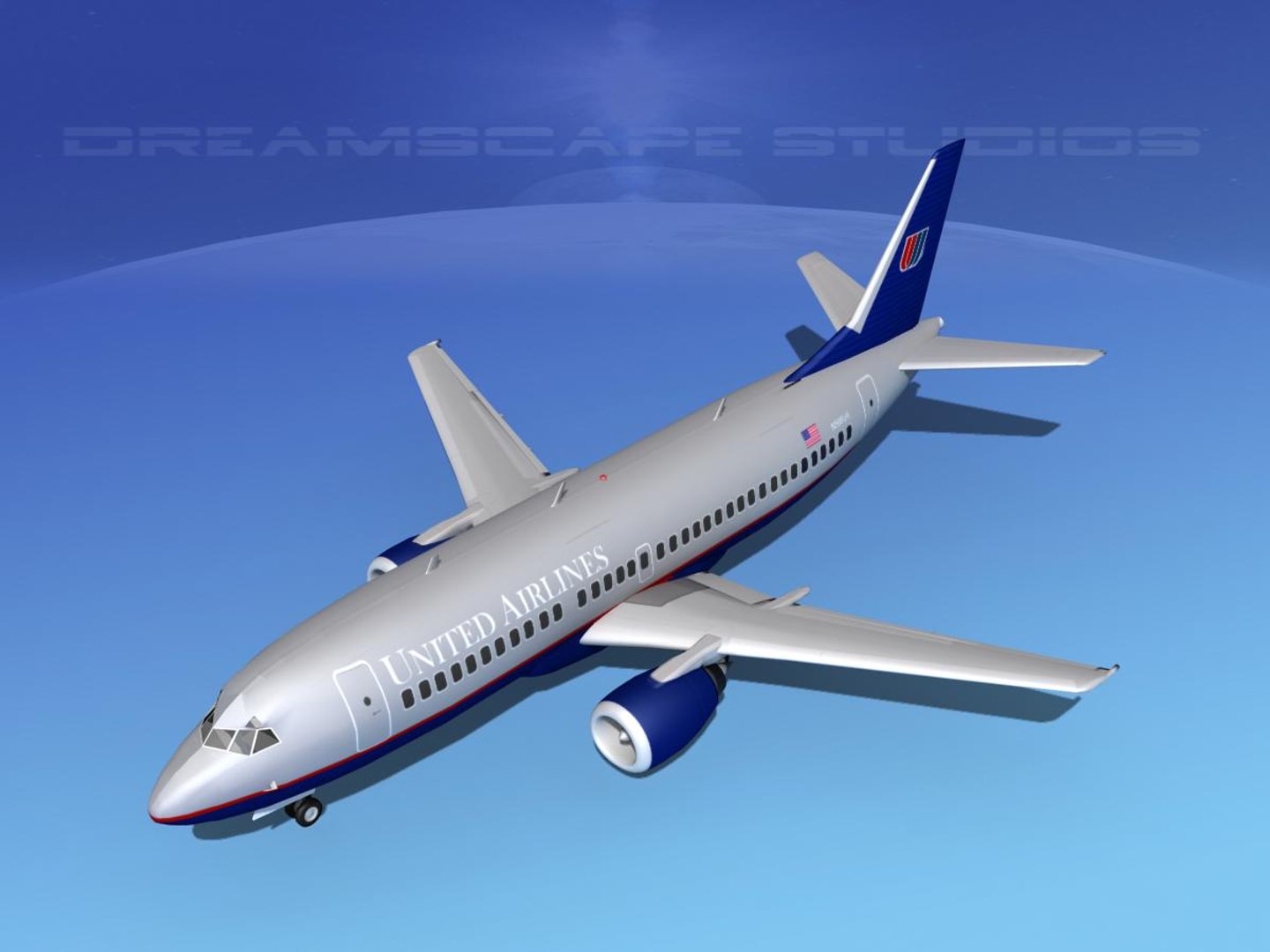 3d Model Boeing 737 Airliner 737-300