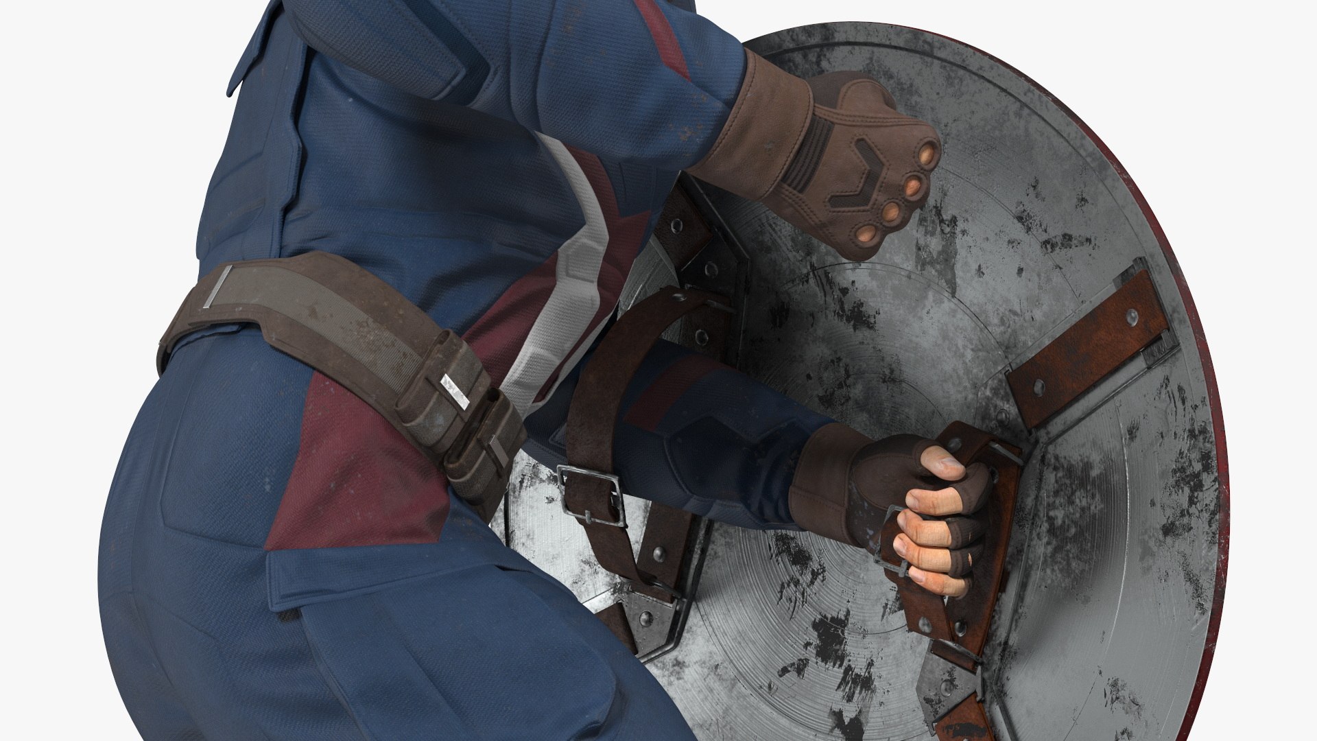 Character Captain America Defend Pose in Shabby Suit 3D model ...