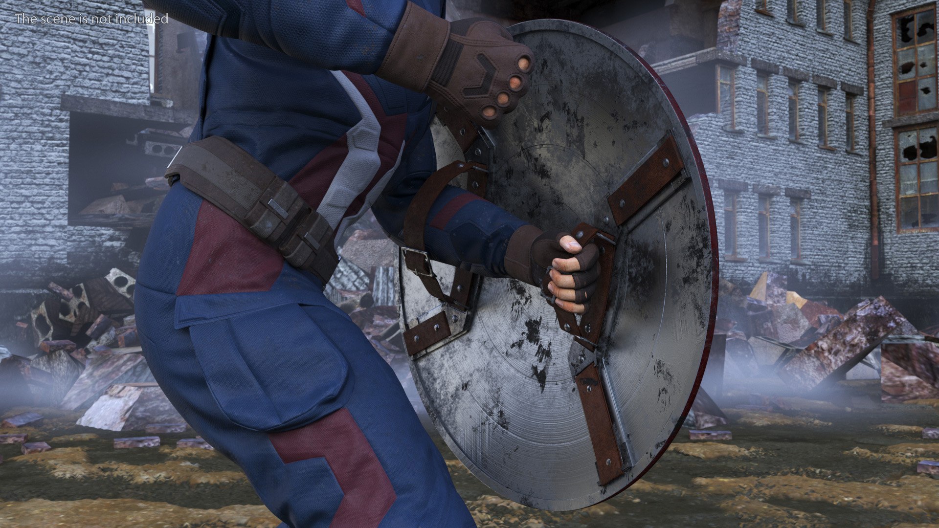 Character Captain America Defend Pose in Shabby Suit 3D model ...