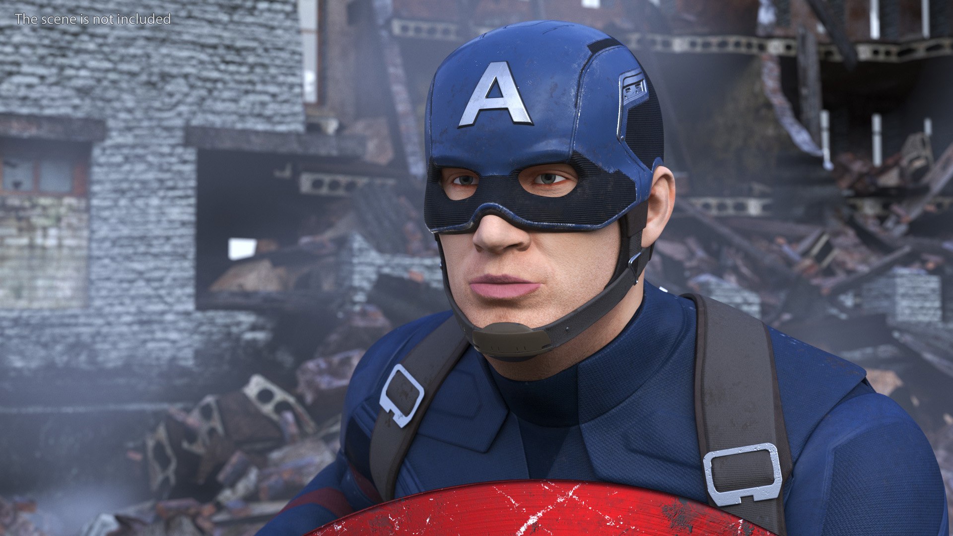 Character Captain America Defend Pose in Shabby Suit 3D model ...