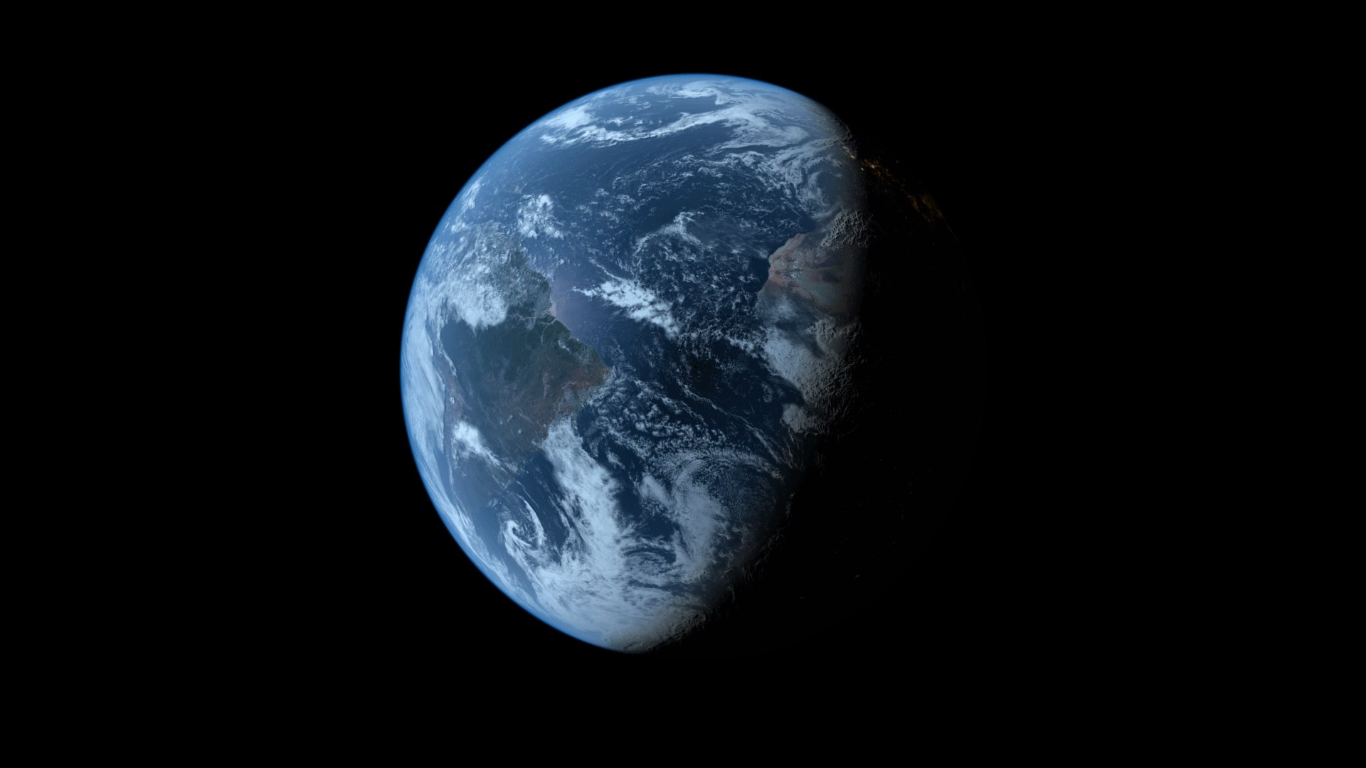 3D HD Realistic Earth Model Blue Earth Cloud Atmosphere Movie Earth ...