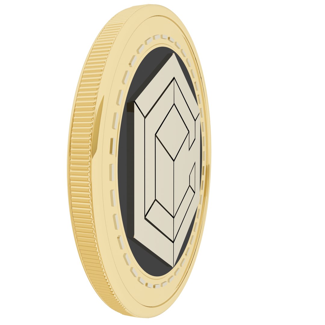 Cryptyk Cryptocurrency Gold Coin model - TurboSquid 1784159