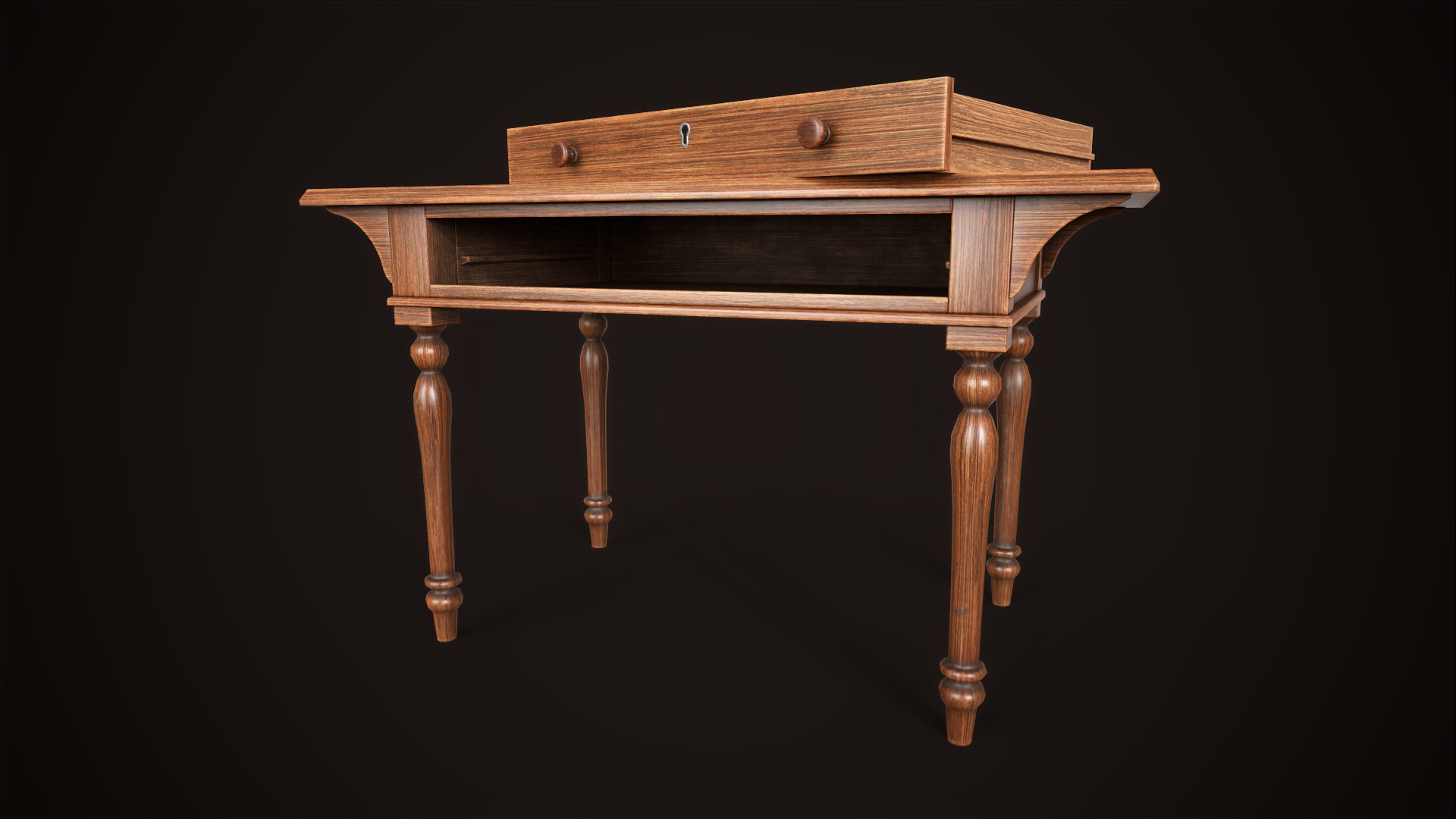 3D Vintage victorian desk - TurboSquid 2041825