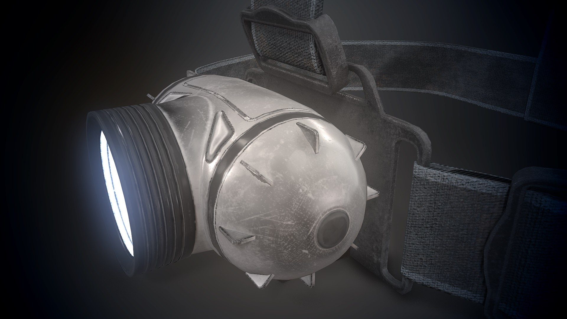 3D Modern Headlamp Flashlight On A Strap Model - TurboSquid 1866588