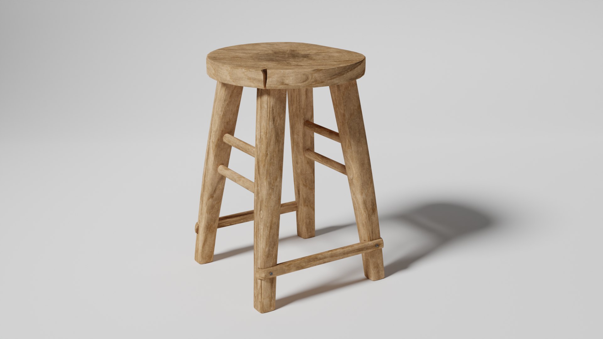 3D Wooden Stool model - TurboSquid 2060273