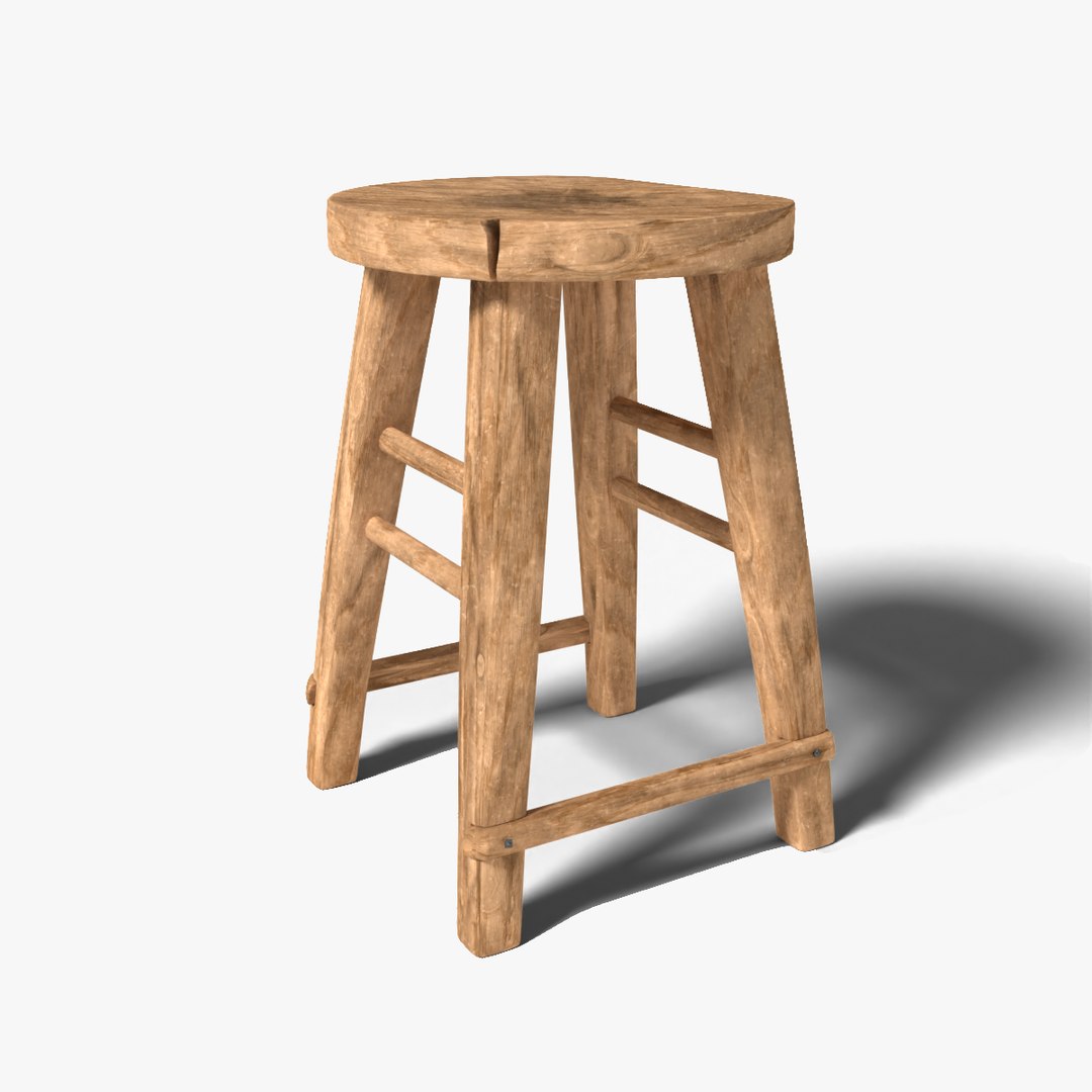 3D Wooden Stool model - TurboSquid 2060273