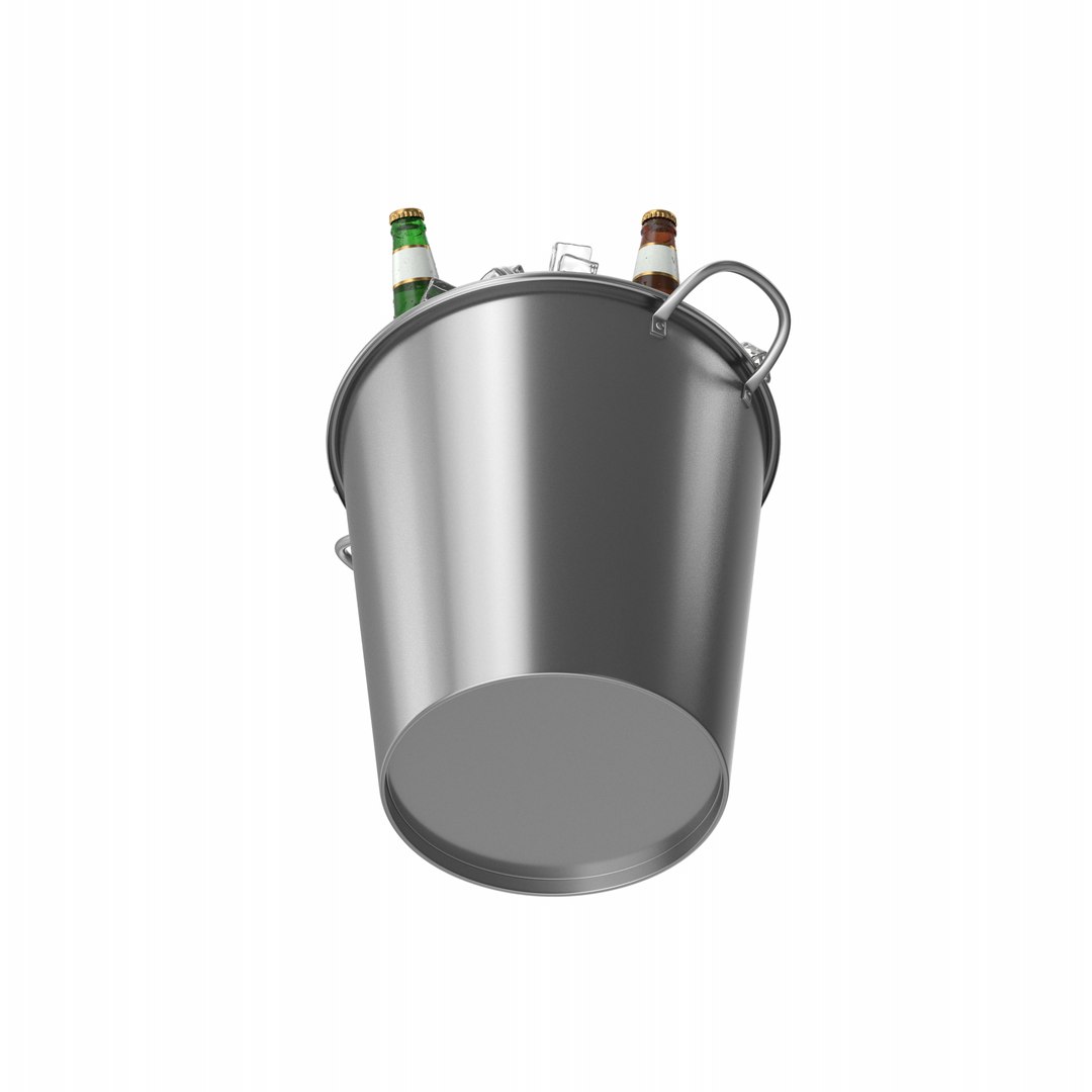 Metal Bucket With Beer Bottles 3D Model - TurboSquid 1918047