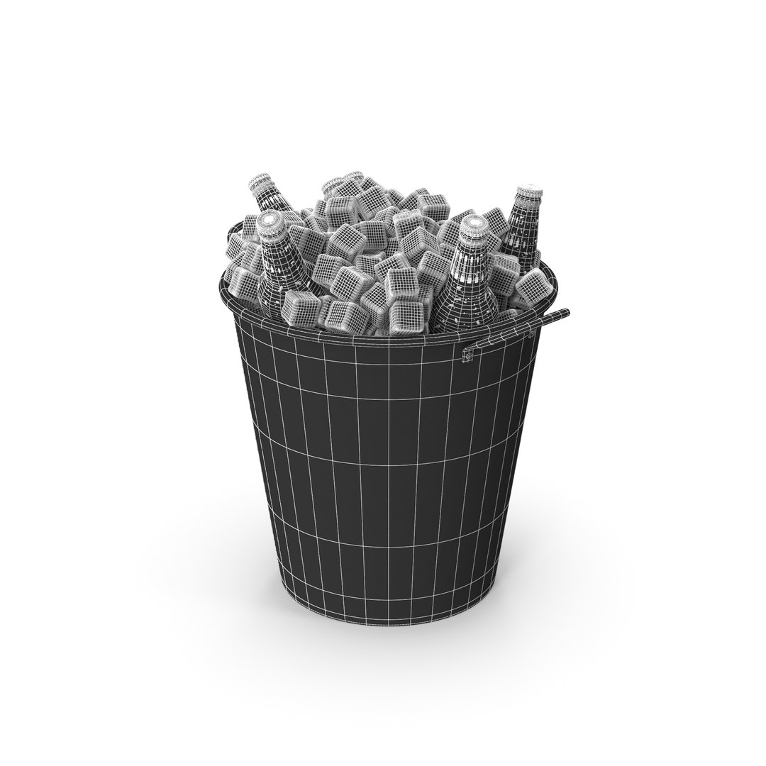 Metal Bucket With Beer Bottles 3D Model - TurboSquid 1918047
