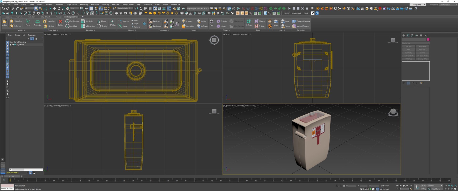 Sharps Disposal Bin 3D - TurboSquid 2232577