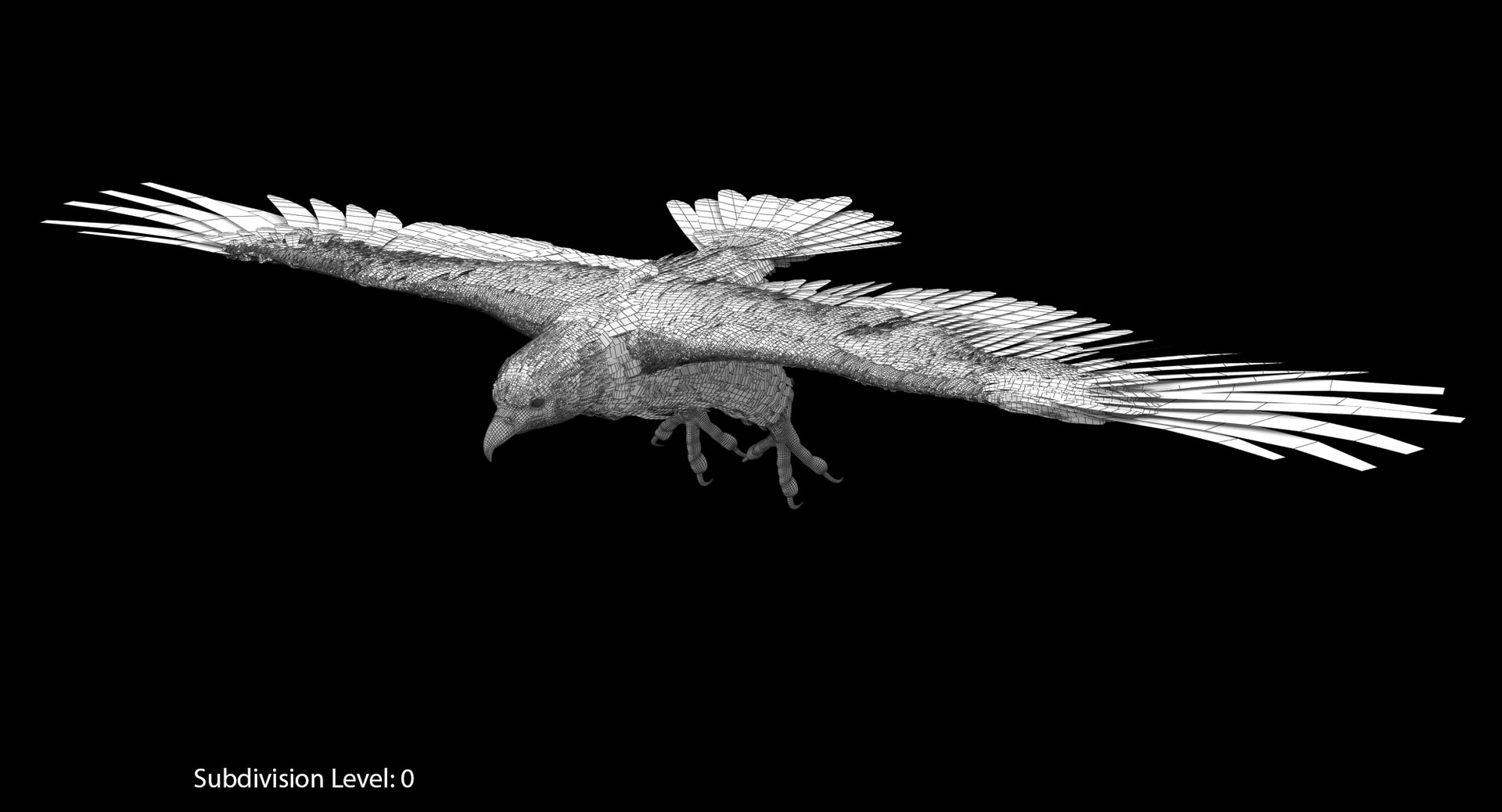 3d bald eagle t pose model