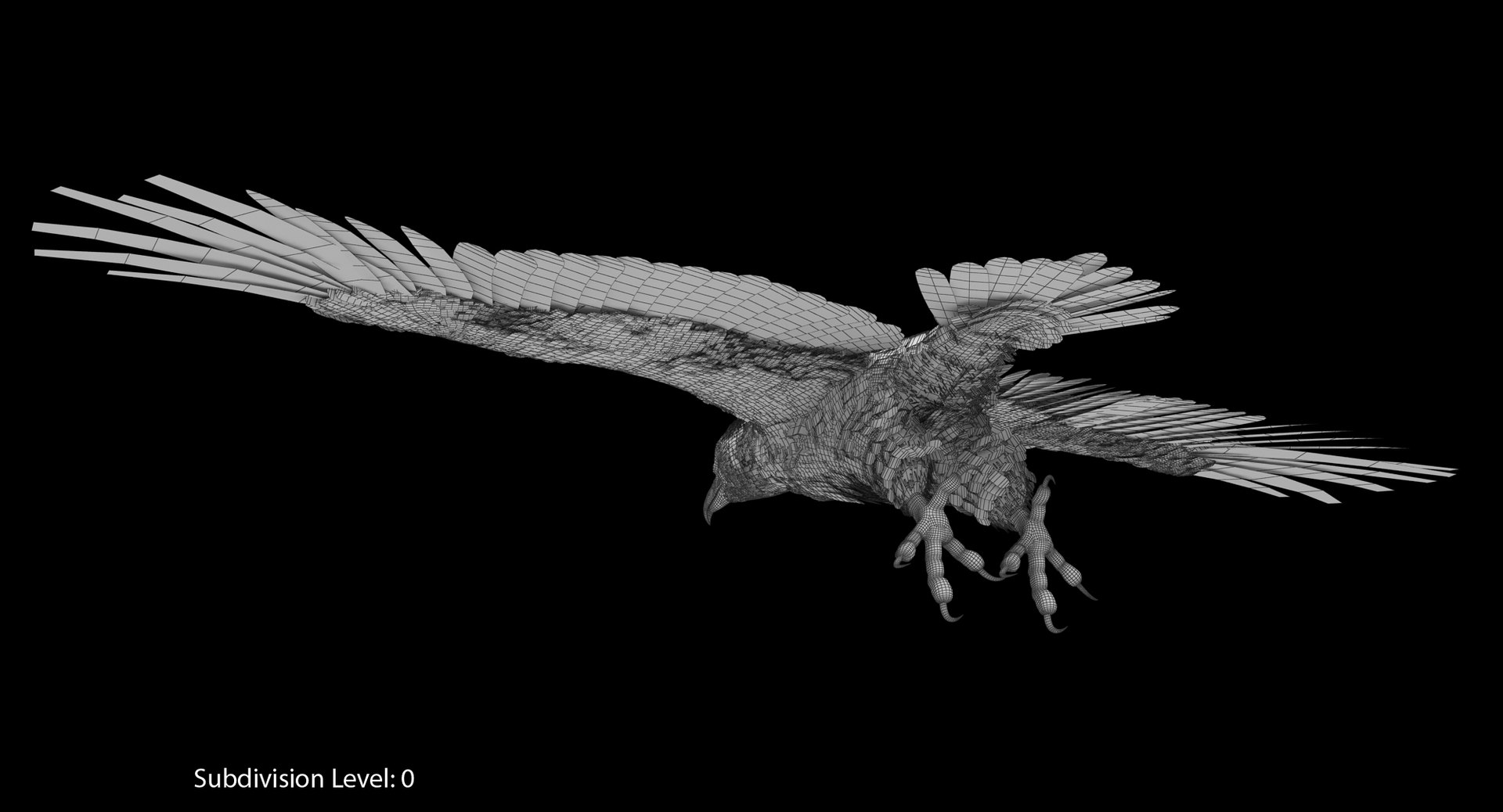 3d bald eagle t pose model