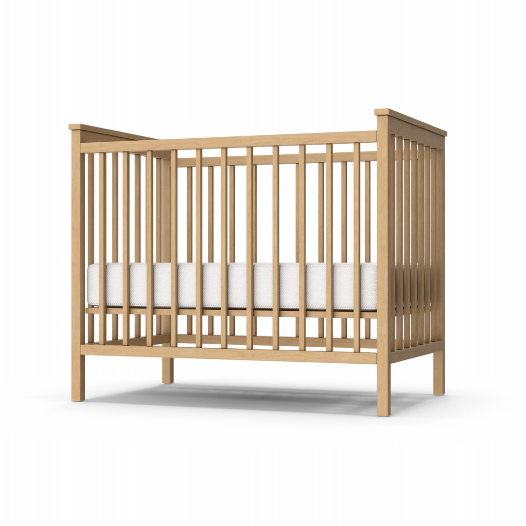 3D Wooden Baby Cot - TurboSquid 2126539