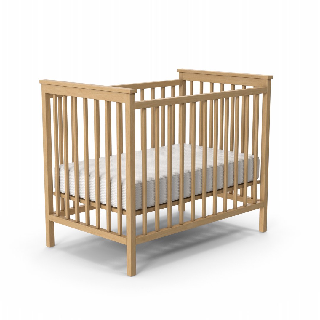 3D Wooden Baby Cot - TurboSquid 2126539