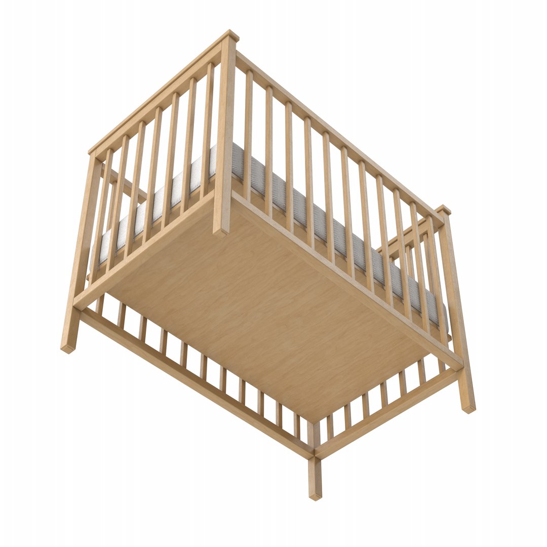 3D Wooden Baby Cot - TurboSquid 2126539