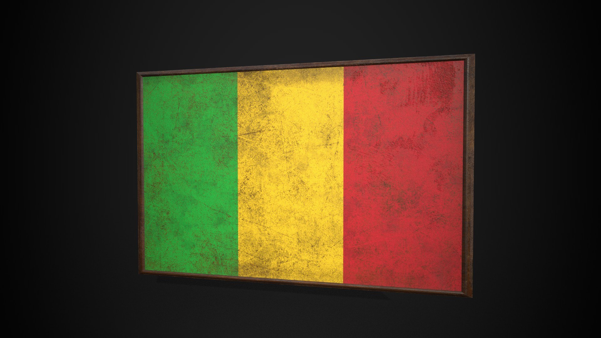 3D Old Picture Frame With Brunei Flag - Game Ready PBR Low-poly 21 ...