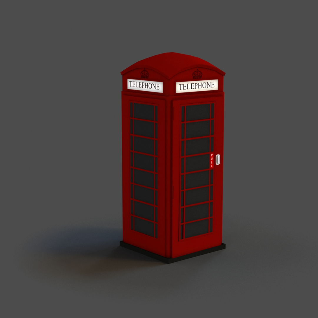 Red Phone Booth 3d Model