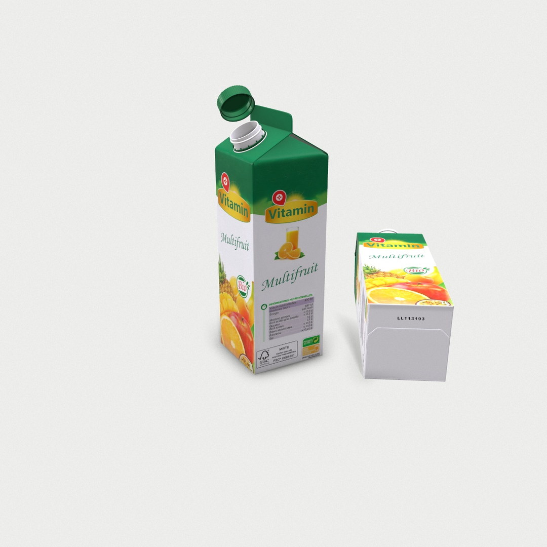3D Model Orange Juice Carton - - TurboSquid 1532939