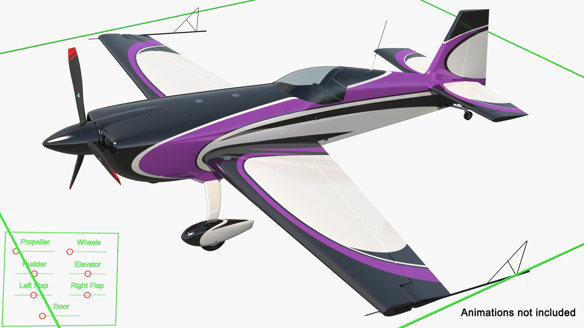 3D Aerobatic Monoplane Aircraft Rigged Model - TurboSquid 1487203