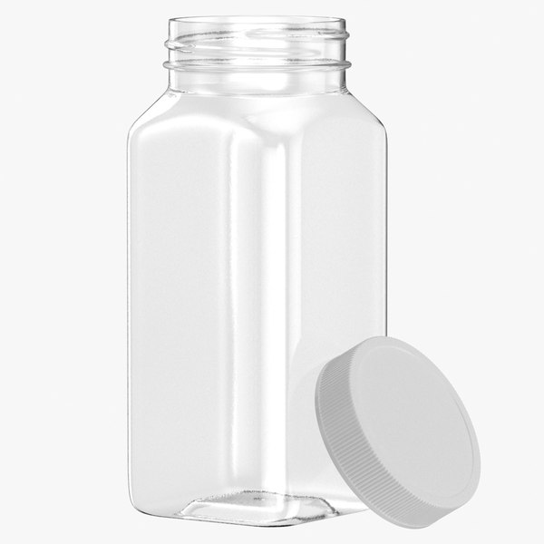 Plastic square bottle 8oz 3D - TurboSquid 1656218