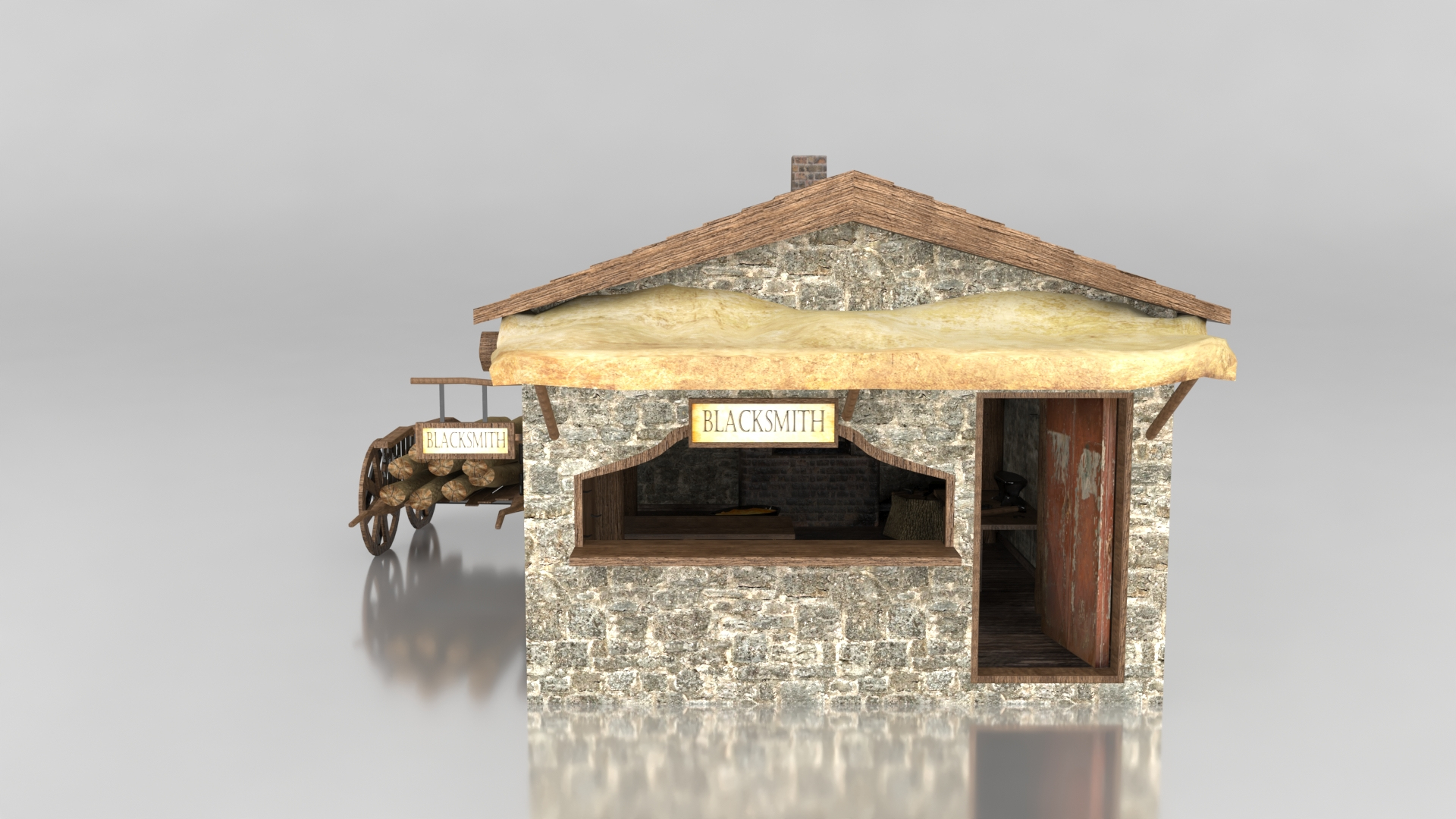 3D Medieval Blacksmith Shop - TurboSquid 1794446