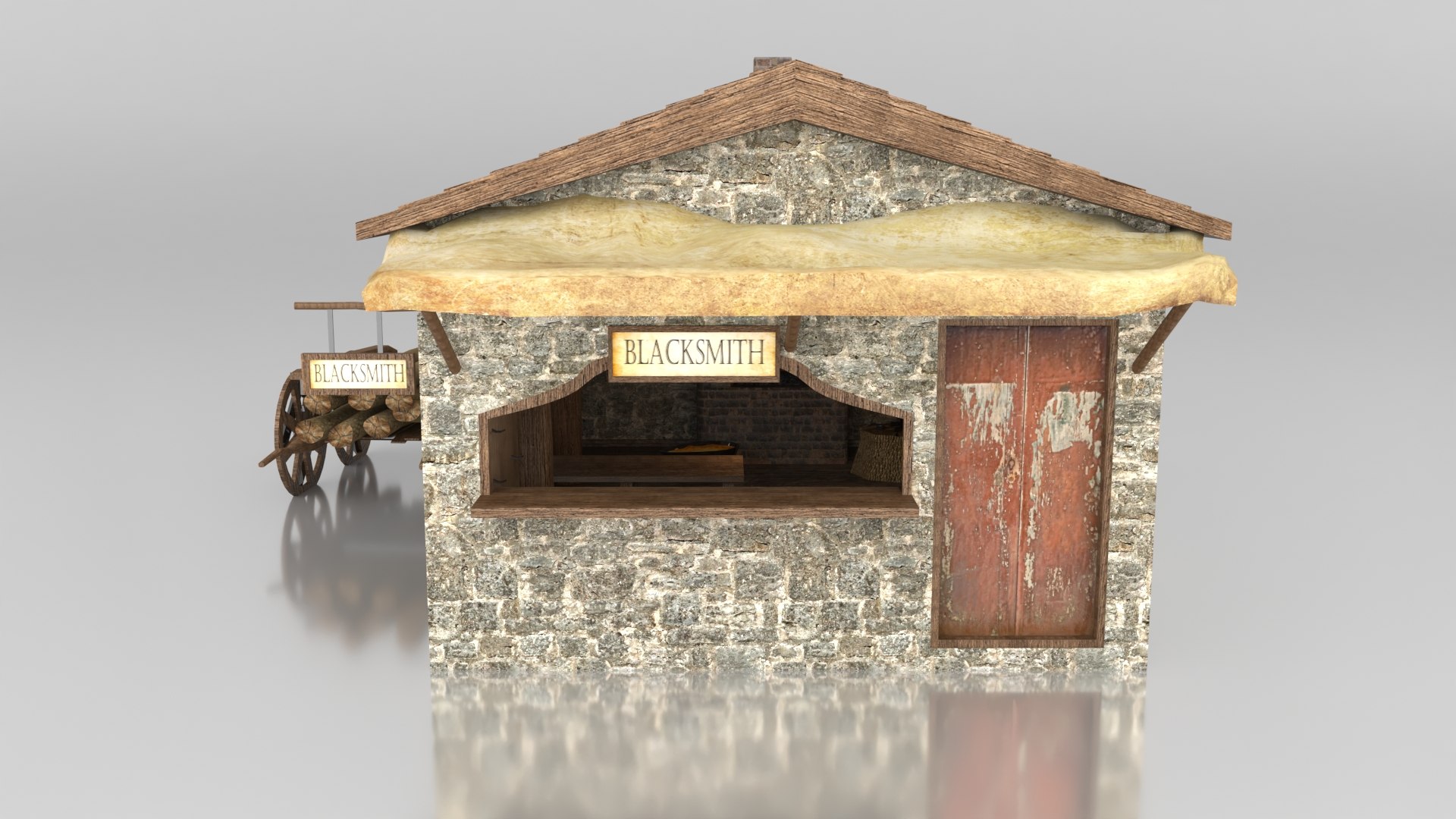 3D Medieval Blacksmith Shop - TurboSquid 1794446