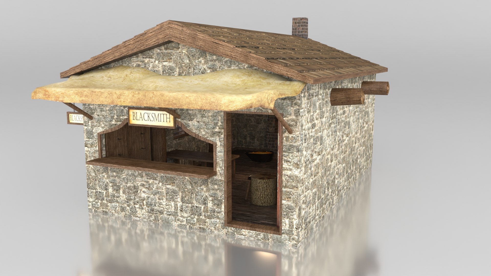 3D Medieval Blacksmith Shop - TurboSquid 1794446