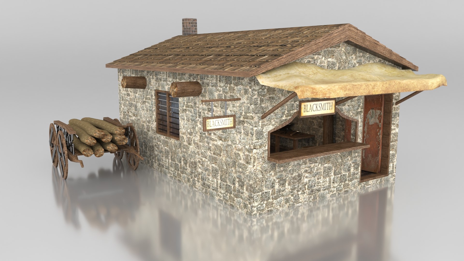 3D Medieval Blacksmith Shop - TurboSquid 1794446