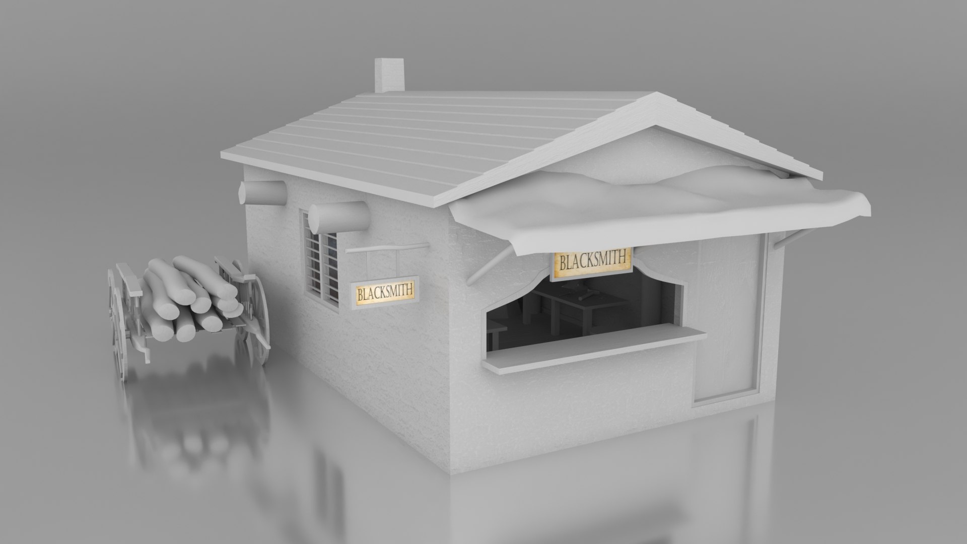 3D Medieval Blacksmith Shop - TurboSquid 1794446