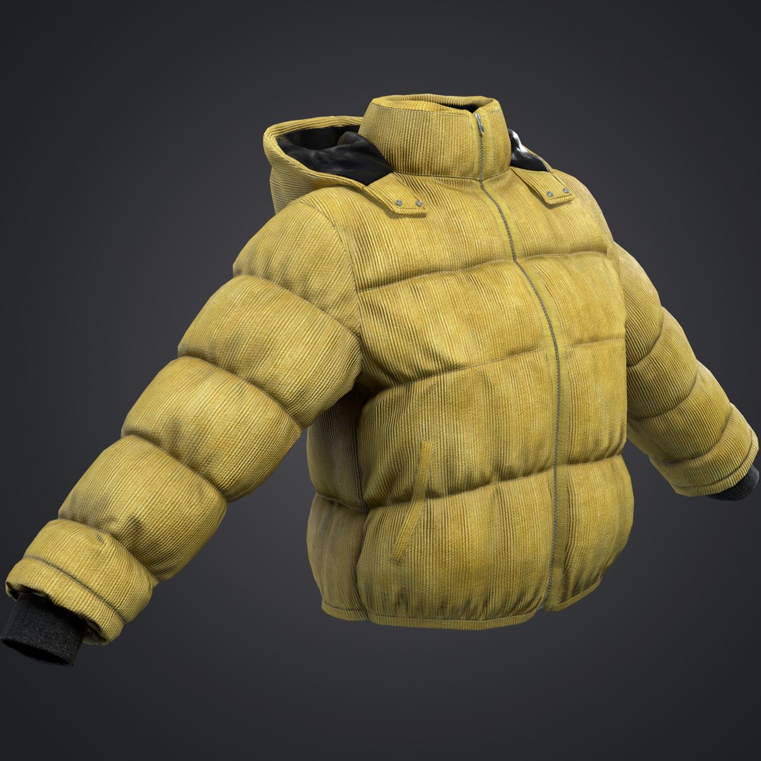 3D model Yellow winter jacket - TurboSquid 1782179