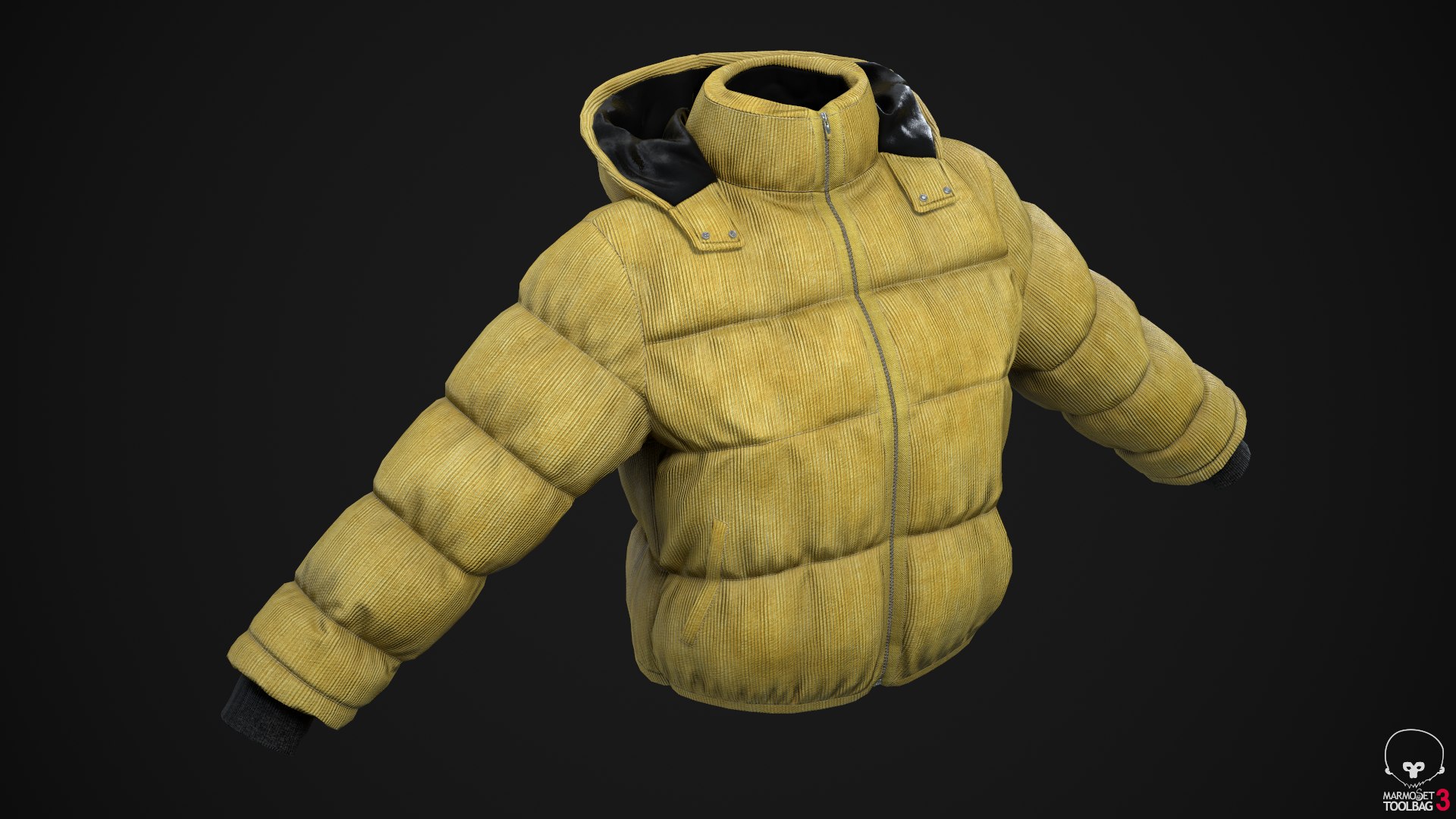 3D Model Yellow Winter Jacket - TurboSquid 1782179