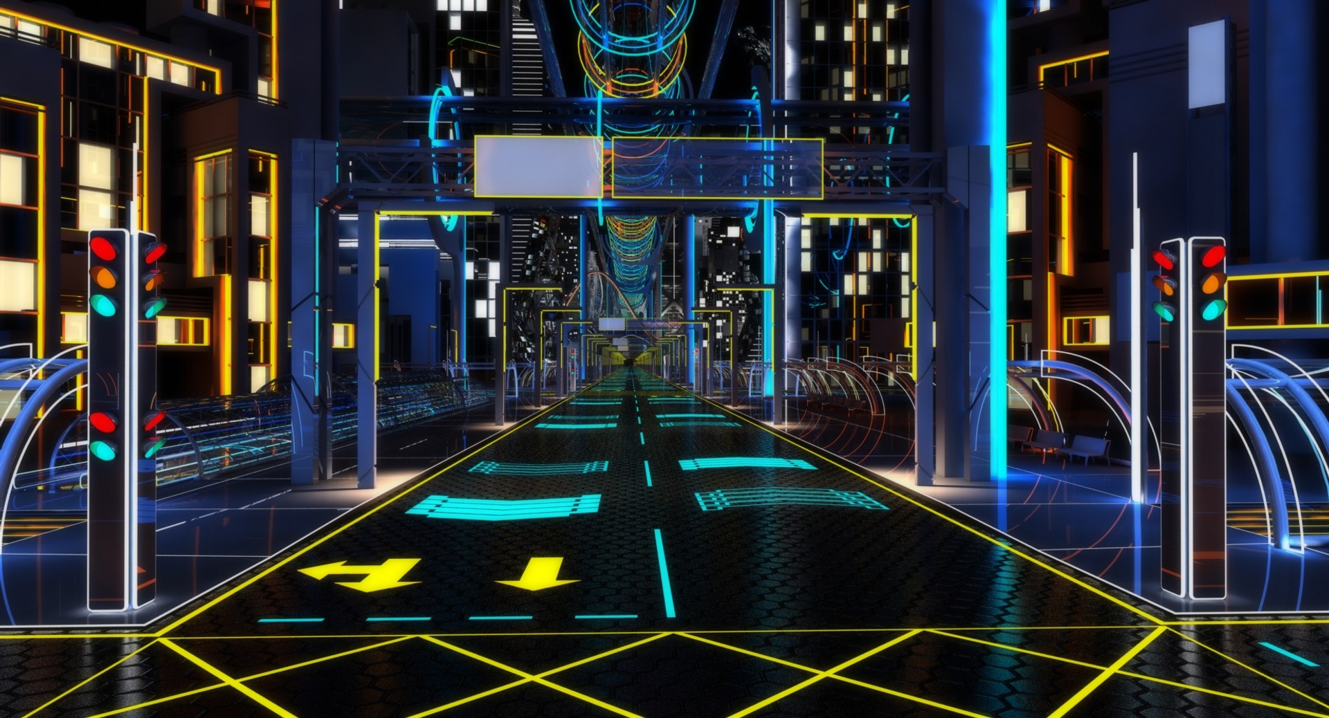 Night Future Street City 3D Model - TurboSquid 1150472