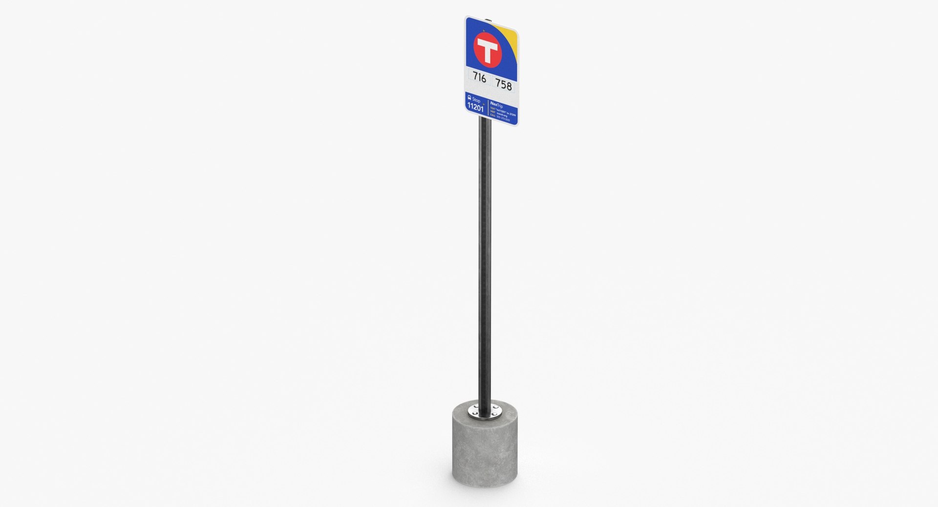 Bus Stop Signs 03 Cylinder Square And U Shape Pole Model - TurboSquid ...