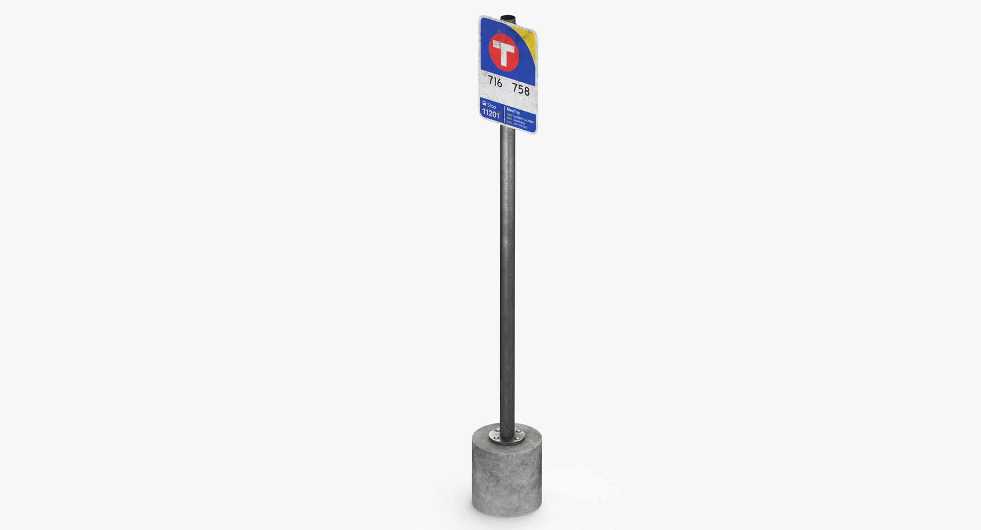 Bus Stop Signs 03 Cylinder Square and U Shape Pole model - TurboSquid ...