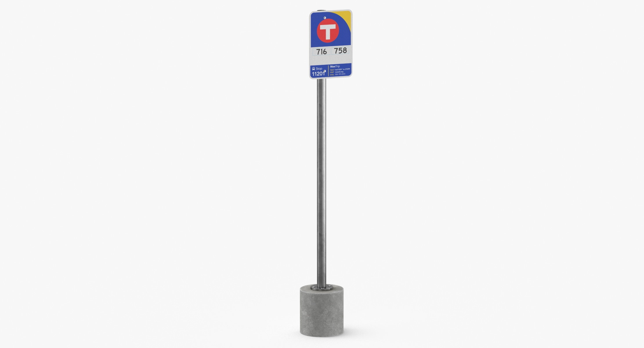Bus Stop Signs 03 Cylinder Square and U Shape Pole model - TurboSquid ...