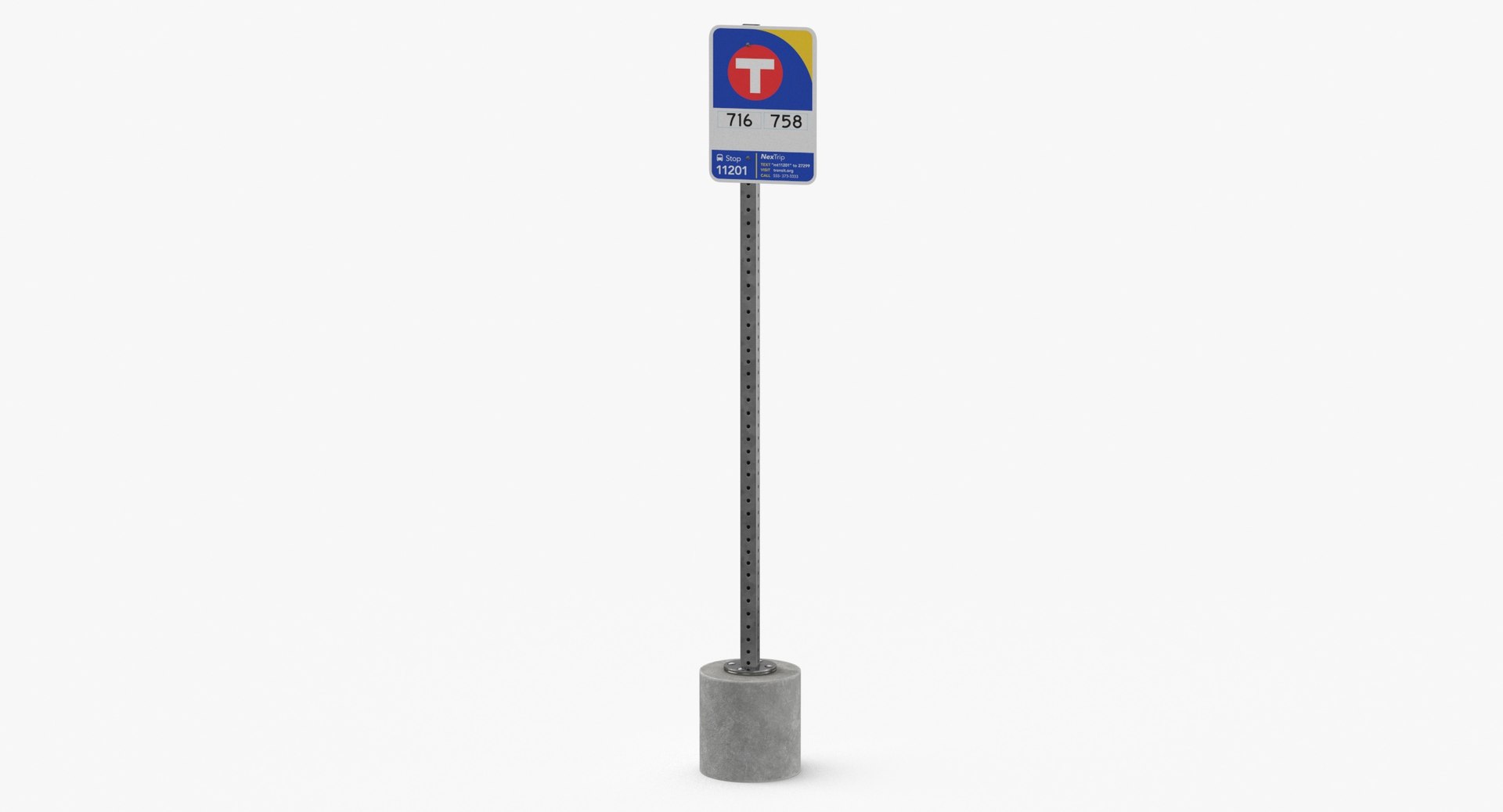 Bus Stop Signs 03 Cylinder Square And U Shape Pole Model - TurboSquid ...