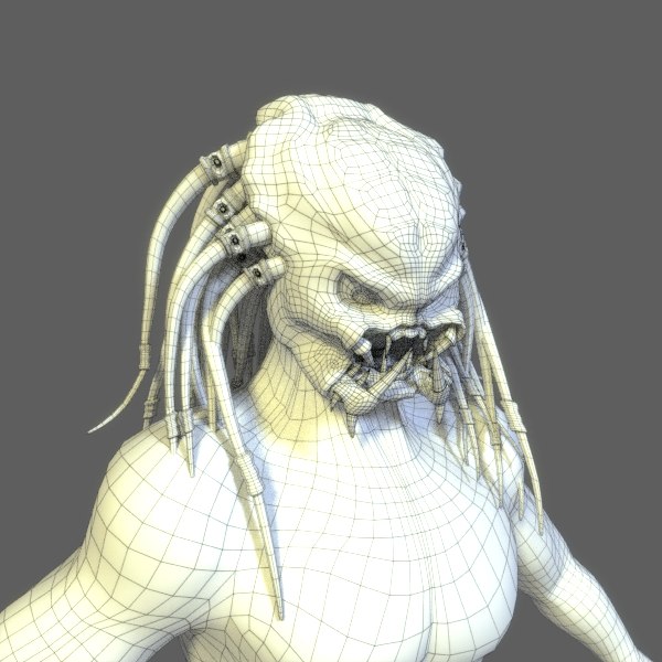 predator alien face 3d model