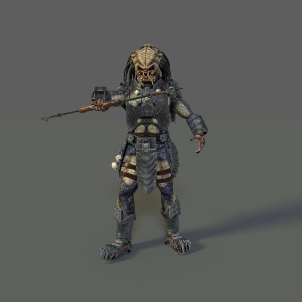 predator alien face 3d model