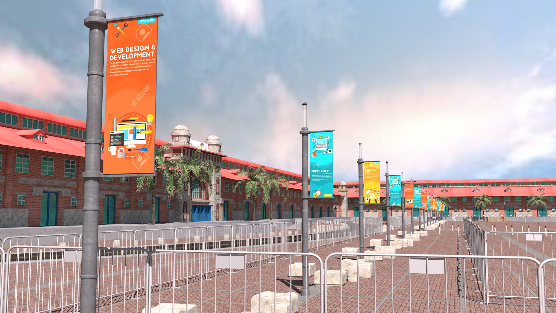 3D Model Mary Fitzgerald Square Johannesburg South Africa Large Outdoor ...