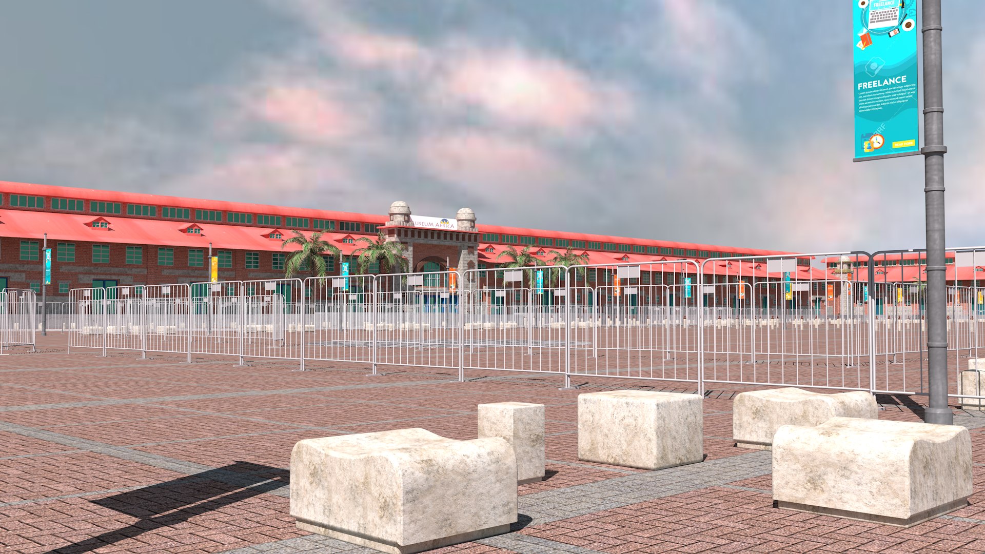 3D Model Mary Fitzgerald Square Johannesburg South Africa Large Outdoor ...