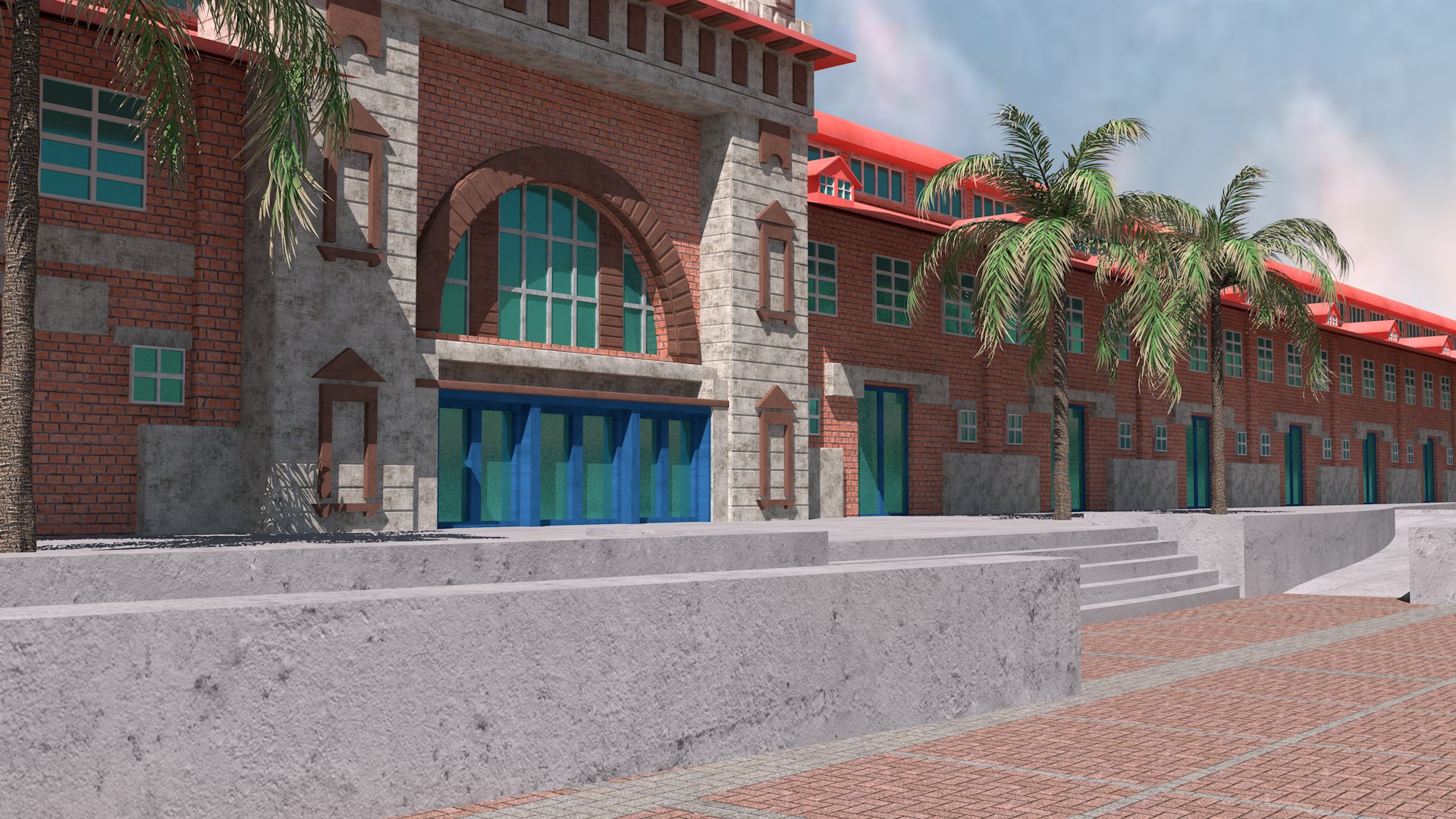 3D Model Mary Fitzgerald Square Johannesburg South Africa Large Outdoor ...